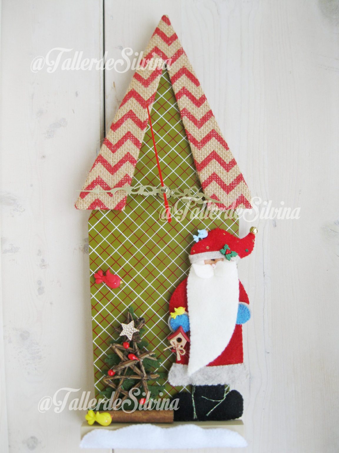 Reloj papá noel country 2019 - taller de silvina